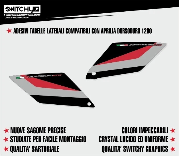 KIT ADESIVI GRAFICHE TABELLE "AP01" compatibili con APRILIA DORSODURO ...