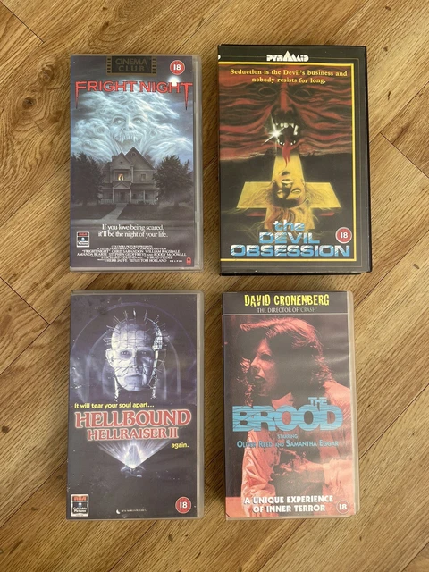 4X 1990S 1980S Horror VHS Fright Night Hellraiser II The Brood Devil ...