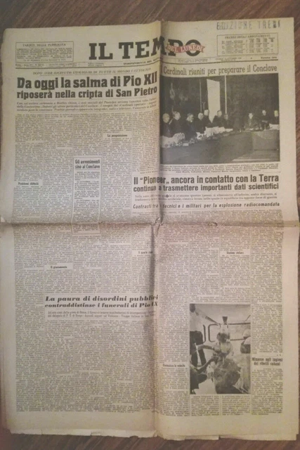 13 OKTOBER 1958 La Tod Von Pius XII I Cardinals Fit Für Die Conclave N ...