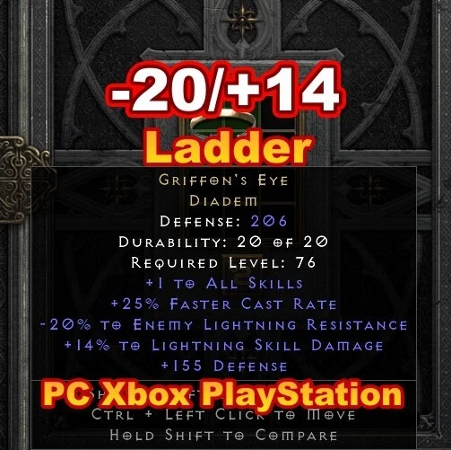 GRIFFON'S EYE Échelle S7 20/14 Giff Diablo II Resurrected D2R SC PC ...