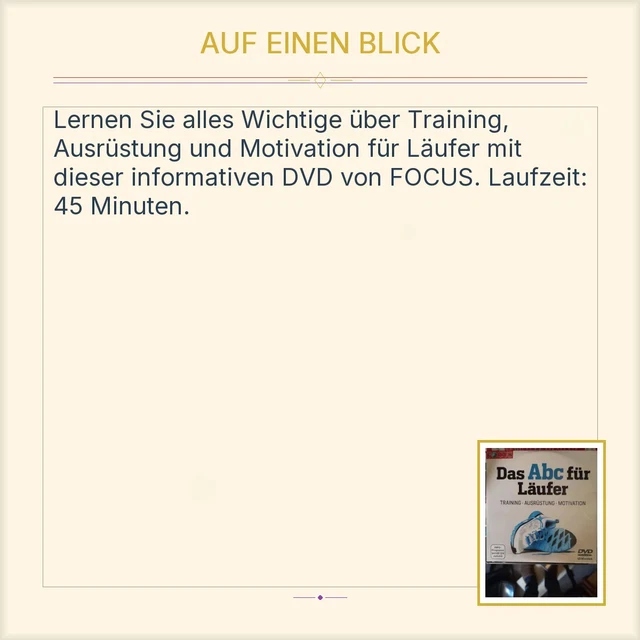 FOCUS DAS ABC für Läufer Training Ausrüstung Motivation DVD Sportfilm ...