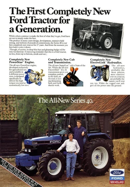 VINTAGE FORD 7740 40 Series Advert Tractor Poster Brochure Leaflet RARE ...
