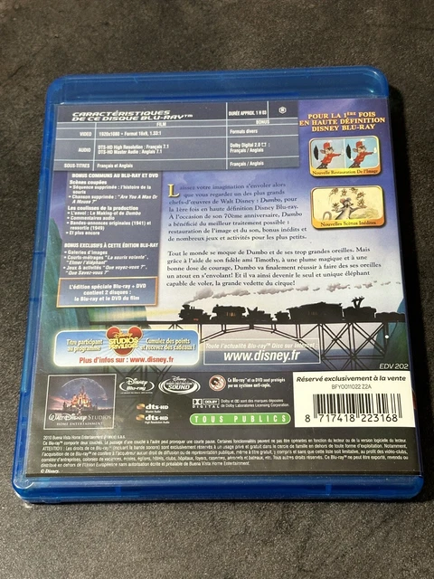 DUMBO BLU-RAY + DVD ÉDITION SPÉCIALE 70 Eme ANNIVERSAIRE WALT DISNEY ...
