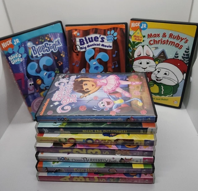 NICK JR DVD Lot (10) Dora the explorer, blues clues, ten toddler dvds ...