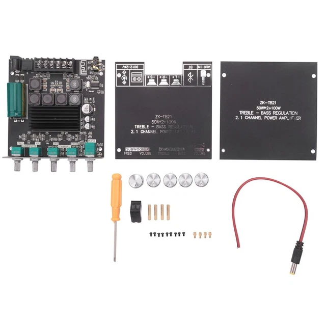 CARTE AMPLIFICATEUR BLUETOOTH HiFi StéRéO 2.1 TPA3116D2 50WX2 + 100W ...