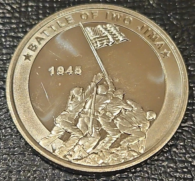 BATTLE OF IWO Jima Challenge Coin Token Medal Uncommon Valor Common ...