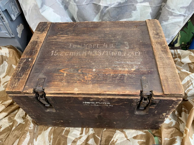 SALE!!! ORIGINAL WW2 German Army Wooden Box - 15.2cm (r) - 1944 Dated £ ...