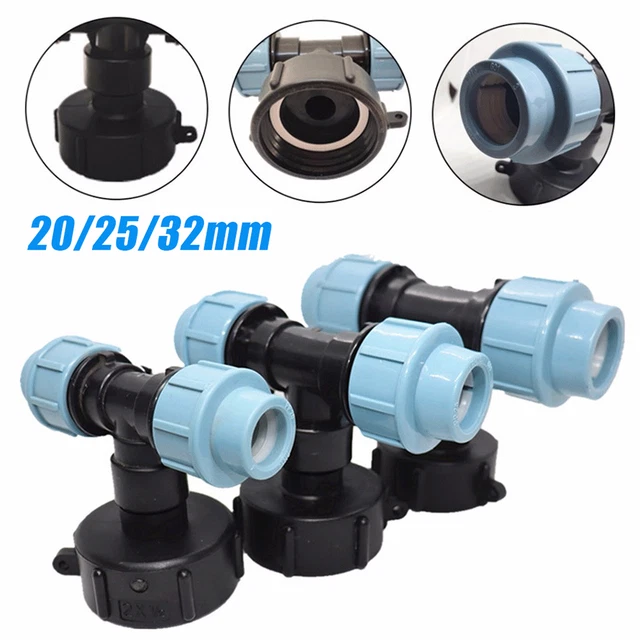 IBC TANK FITTING S60X6 to Elbow, Tee, Straight Outlet 20mm 25mm 32mm ...