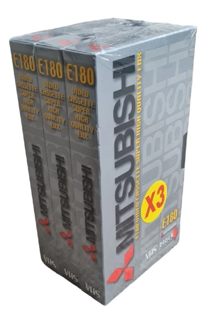 3 X VIDEOCASSETTE VHS vuote Mitsubishi E180 nuove e sigillate SHD2 EUR 6,88 - PicClick IT
