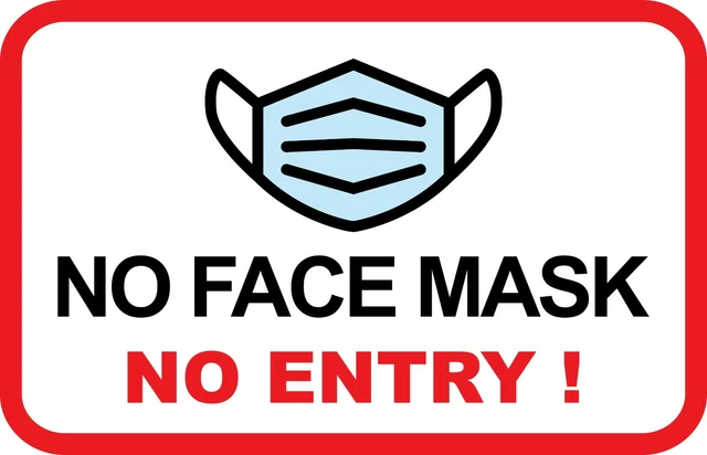 FACE MASK OR no entry stickers warning signs £2.49 - PicClick UK