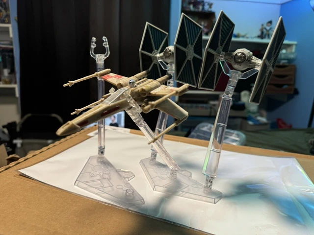STAR WARS MICRO Galaxy Squadron Lot X Wing Tie Fighter 2x supports ...