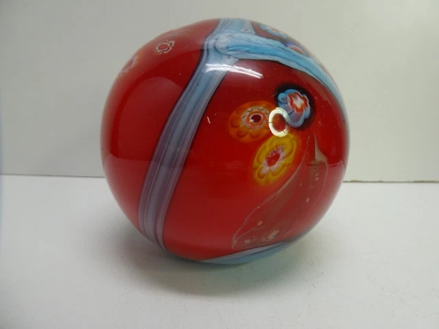 Art Glass Ball Shaped Hand Blown Hollow Orb Millefiori Swirled Pattern Eur 2974 Picclick Fr