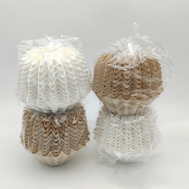 50PCS WAVE PATTERN Powder Bowl Filter Cake Filter Paper Coffee Filter ...