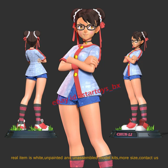 1/4 SCALE CHUN-LI Cartoon 3D Printed Model Kit Unpainted Unassembled ...