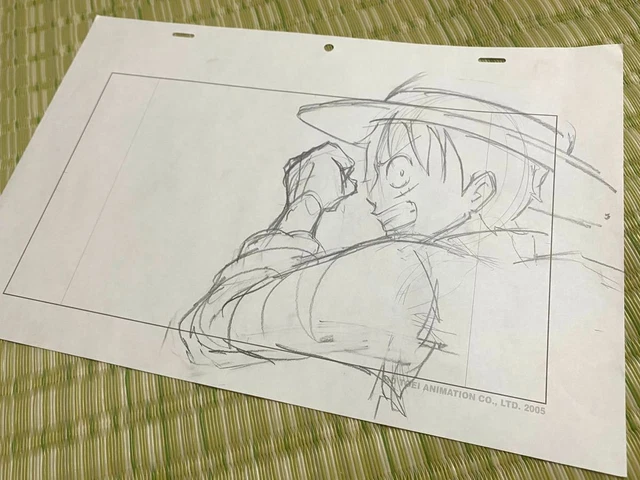 ONE PIECE MONKEY D Luffy Layout Sheet Original Drawings Genga Set of 2 ...