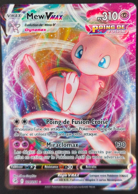 CARTE POKÉMON MEW Vmax 114/264 Poing de Fusion EB08 FR NEUVE EUR 18,90 ...