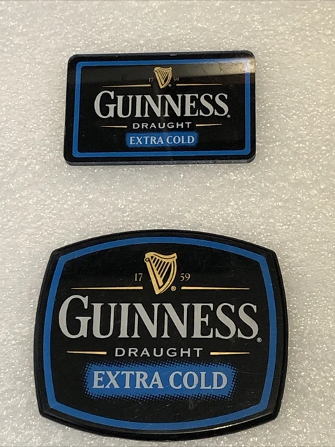 GUINNESS DRAUGHT EXTRA Cold Tap Handle Badge & Pump Badge Pub Bar ...