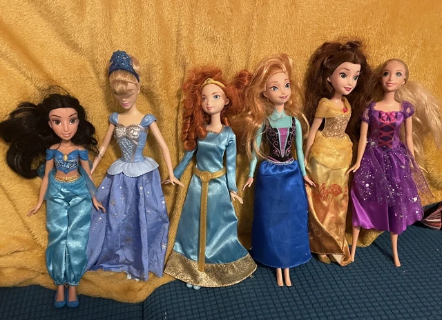 DISNEY PRINCESS BARBIE Dolls Cinderella Belle Merida Rapunzel Jasmine ...