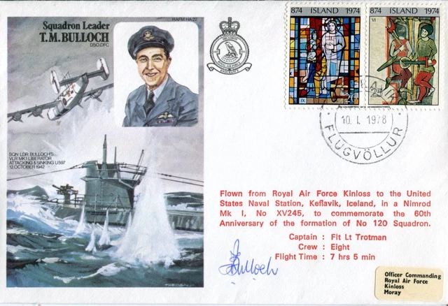 WW2 RAF COVER signed by U-Boat sinker Terence Bulloch DFC £20.00 ...