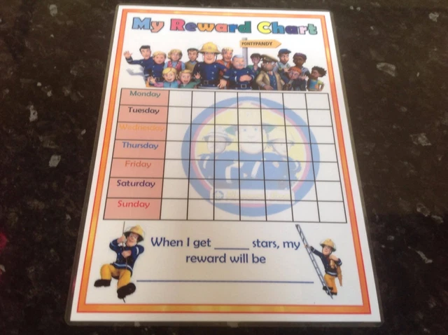 KIDS REWARD CHART behaviour sticker chart fireman sam pen stickers jobs ...