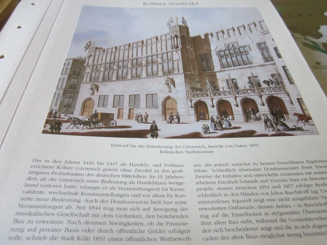 KÖLN ARCHIV 1 Stadtbild 1102 Gürzenich Erweiterung Entwurf 1855 EUR 5 ...