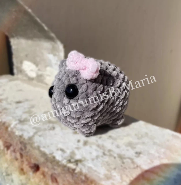 SAD HAMSTER AMIGURUMI, Cute Hamster Tiktok meme , Crochet Hamster pink ...