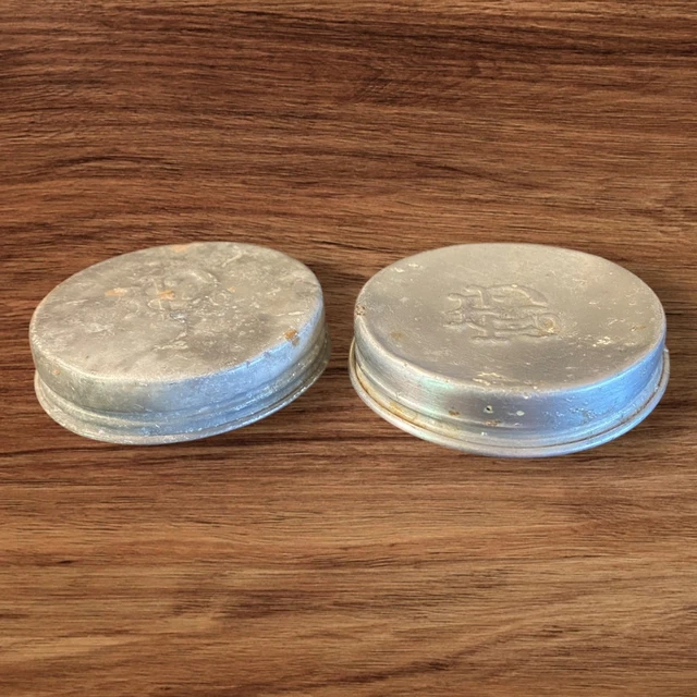 E. P. CO Vintage Metal Bottle/Jar Lids Set of 2 2 inches across Lids ...