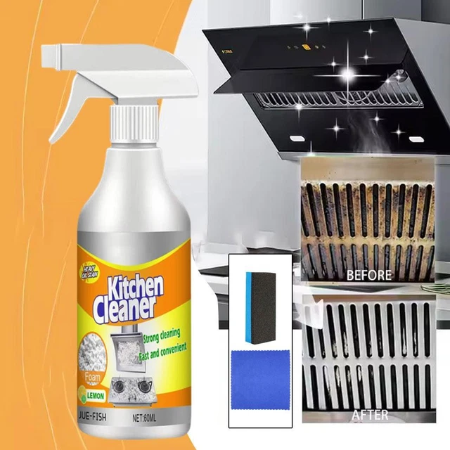 KITCHEN CLEANER SPRAY Foam Grease Degreaser Remove Oil Dirt Cleaning ...