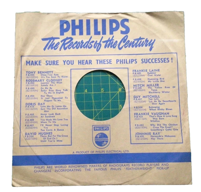 VINTAGE PHILIPS LABEL 10” Record Sleeve For Shellac Records In Good ...