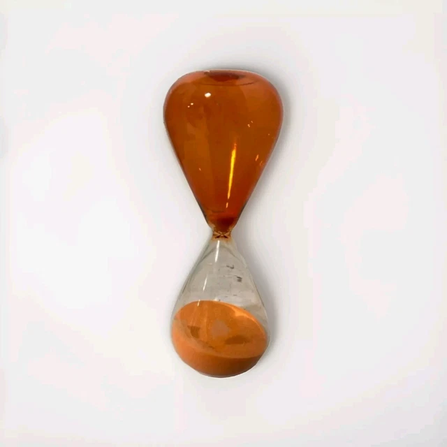 ORANGE GLASS 10 Minute Original Sand Timer with contrasting green top ...