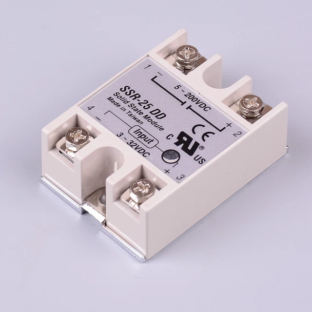 SOLID STATE RELAY SSR-25DD 25A AC control DC relais 3-32VDC to 5-60VDC ...
