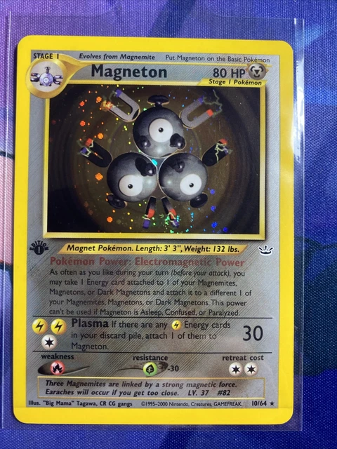 CARTA POKEMON 2001 MAGNETON Ultra Raro Olo 10/64 Neo Revelation Quasi ...