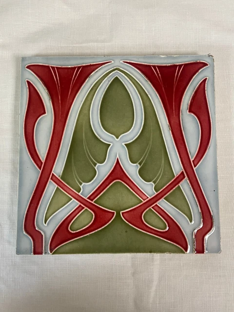 JUGENDSTIL FLIESE KACHEL Art Nouveau Tile Tegel Keramik alt 14,5x14,5cm #2 EUR 49,00 - PicClick DE