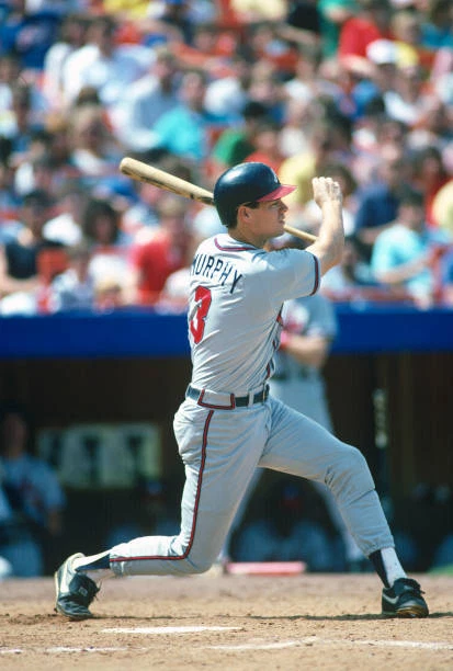 DALE MURPHY ATLANTA Braves bats v New York Mets in an MLB Baseball 1988 ...