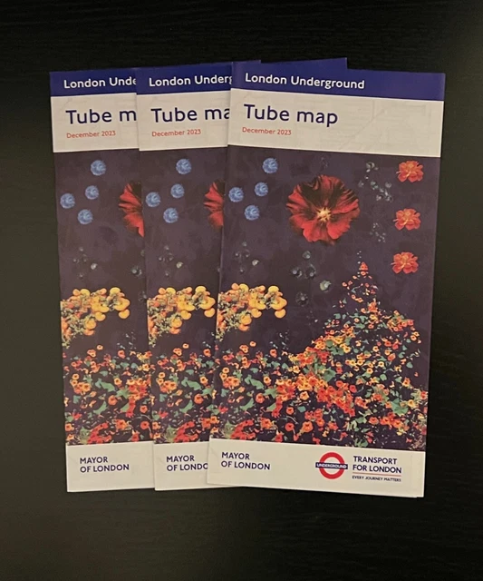 NEW 3-PACK DEC 2023 London Underground Tube Map With NEW STATION £3.50 ...