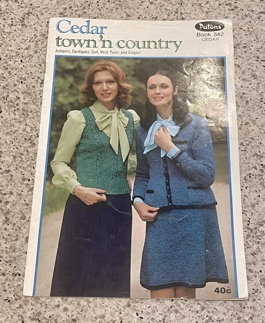 VINTAGE PATONS 342 1970’s Knitting Sewing Pattern Book Cardigan Suit ...
