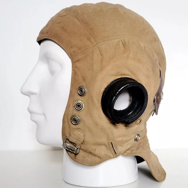 WW2 RAF TYPE D Flying Helmet Wwii Leather Pilot Hat Fighter Bomber ...
