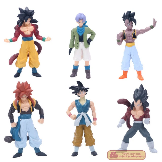 DRAGON BALL Z Super Saiyan 4 Goku Trunks Vegeta Vegito 6pcs Figures set ...