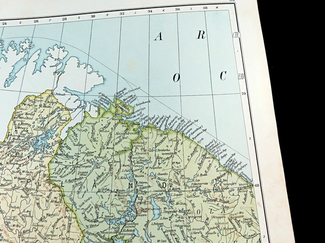 MAP OF RUSSIA Finland Russian Finnish Border Lands Post WW1 Antique ...
