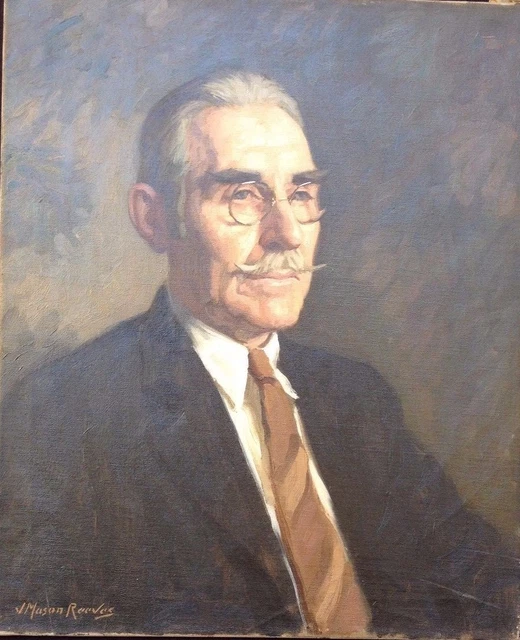 VINTAGE PORTRAIT PAINTING Listed Signed J Mason Reeves Jr Elegant Man ...