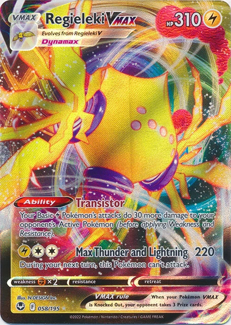 REGIELEKI VMAX - 058/195 Ultra Rare Silver Tempest Pokemon TCG NM $47. ...