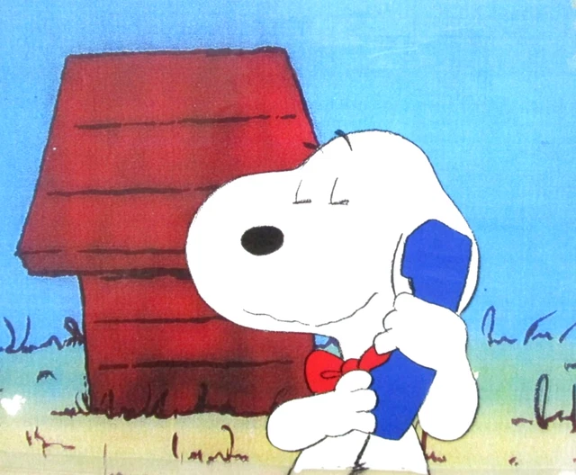 1990S SNOOPY PEANUTS Charles Schulz ORIGINAL ANIMATION PRODUCTION CEL phone dog £263.62 ...