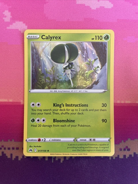 POKEMON CARD CALYREX Crown Zenith Holo Rare 017/159 Near Mint EUR 2,62 ...