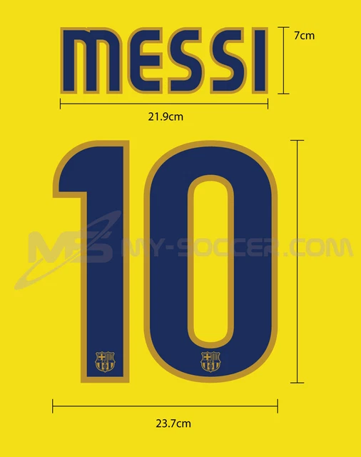 MESSI #10 FC Barcelona Away 2008-10 PU NAME NUMBER PRINT EXCELLENT ...