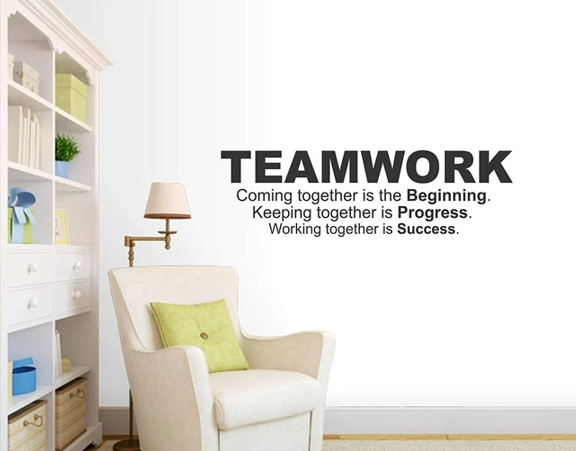 TEAMWORK MOTIVATIONAL QUOTES for Office Wall Sticker Mural Vinyl Art ...