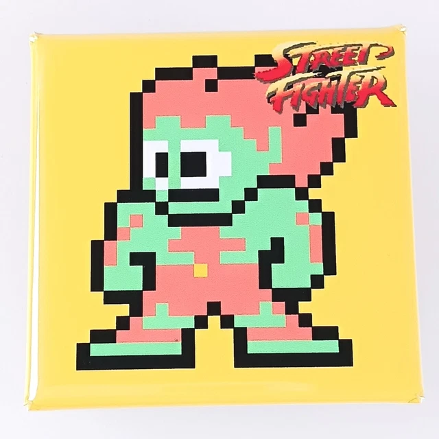 BLANKA STREET FIGHTER 8bit Pixel Art Can Badge Capcom From Japan F/S ...