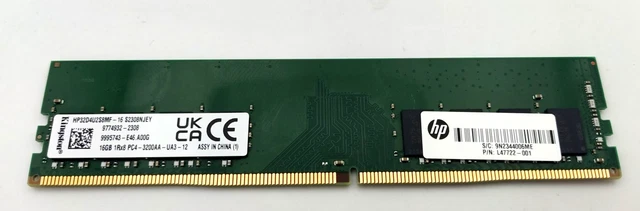 MEMORIA RAM 16GB DDR4 PC4 3200 HP L47722-001 13L74AA PC FISSO DESKTOP ...