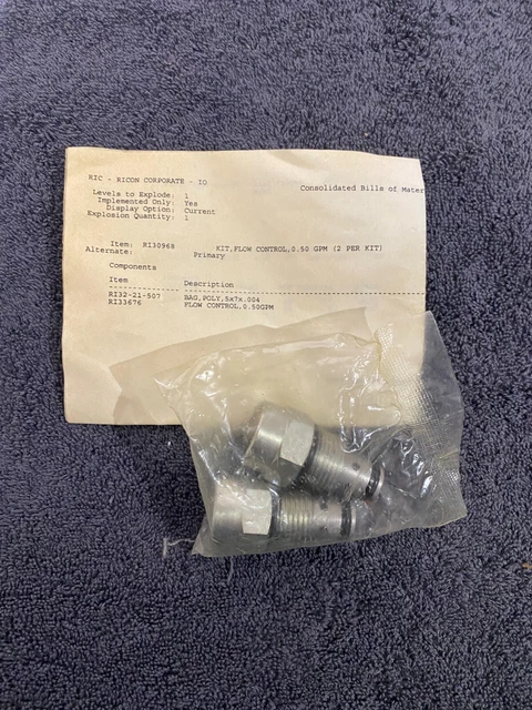 NEW OEM RICON RI33676 Wheelchair Lift Hydraulic Flow Control Valves (2 ...