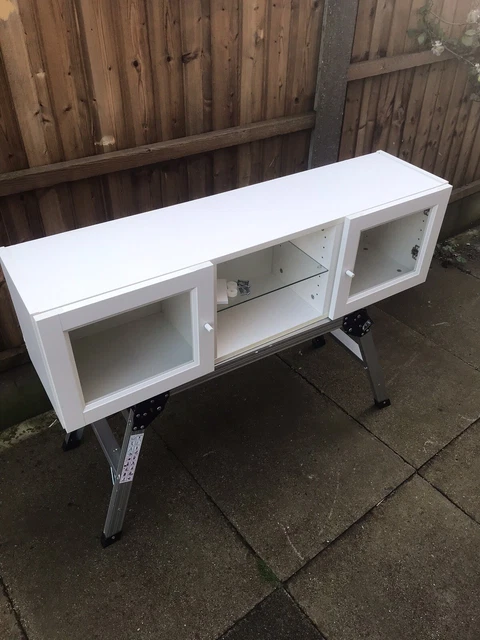 IKEA BILLY WALL mounted display cabinet, with doors and glass shelf £35 ...