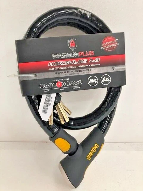 MAGNUMPLUS HERCULES CABLE Heavy Duty Strong Motorbike Bicycle Lock ...